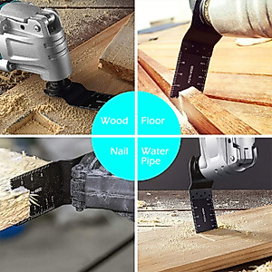 10 Bi-Metal Oscillating Multitool Saw Blades Nail/Metal Cutting/Wood Quick Release Fit Fein Multimaster Porter Cable Black & Decker Bosch Craftsman Ryobi Makita Milwaukee (10 pcs Bi-Metal white)