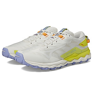 Mizuno Women's Wave Daichi 7 Roxy Running Shoe, Snow White-Limeade, 7