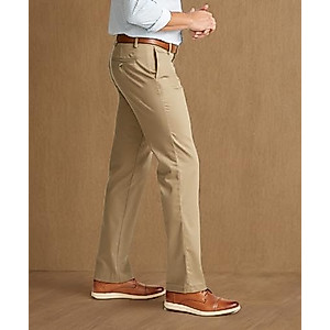 Dockers Men's Straight Fit Signature Lux Cotton Stretch Pant, New British Khaki, 34W x 30L