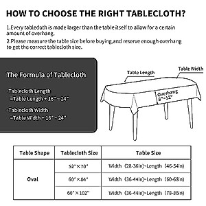 HOMBYS Oval Tablecloth with Hollow for Oval Table, 60x84 Inch Farmhouse Table Covers for Kitchen Dining Party, Wrinkle Free Anti-Fading Tabletop Decoration, Natural