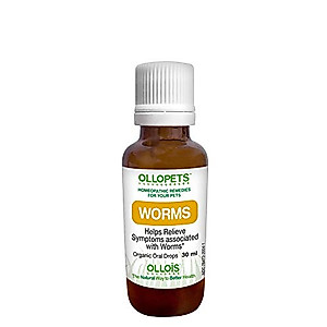 OLLOPETS Worms, Organic Homeopathic Remedy for All Pets, 1 Fl Ounce