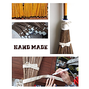 Nekenky Coconut Broom - 55 Inches Length, Heavy Duty Broom, Garden Broom, Natural Broom, Outdoor Broom, Garage Broom, Hard Floor Broom, Outdoor Brooms for Sweeping Patio