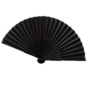 PHONME Chinese Style Black Vintage Hand Fan Folding Fans Dance Wedding Party Favor Chinese Dance Party Folding Fans Vintage Style (Color : 1pc Fan)