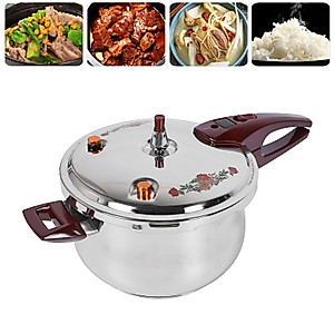 Stainless Steel Pressure Cooker 80KPA, Cookware Pressure Canner Rice Cooker with Safety Valve Devices, Compatible with Gas & Induction Cooker (9L)