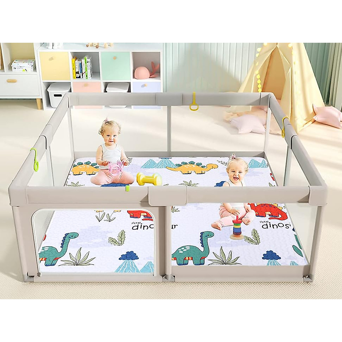 50 x 50 Play Mat for LIAMST and TODALE Baby Playpen, Non-Slip Washable Baby Playpen Mat, Baby Crawling Mats for Floor, Portable Travel Large Play Mats for Toddlers and Infants