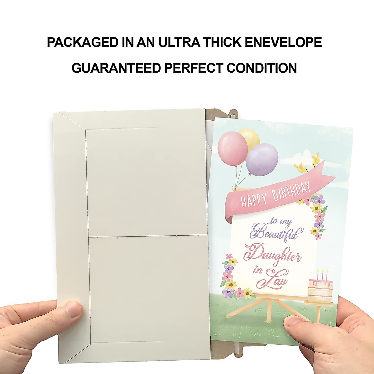 Prime Greetings Happy Birthday Card For Daughter-In-Law, Made in America, Eco-Friendly, Thick Card Stock with Premium Envelope 5in x 7.75in, Packaged in Protective Mailer
