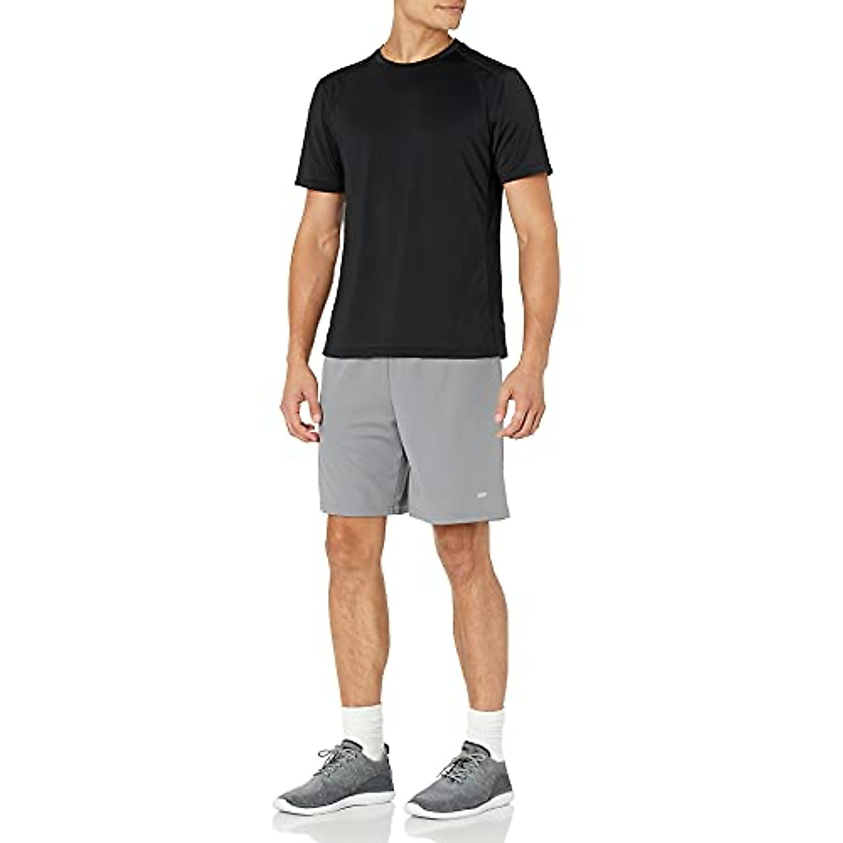 Amazon Essentials Men's Performance Tech Loose-Fit Shorts (Available in Big & Tall), Pack of 2, Black/Grey, X-Large