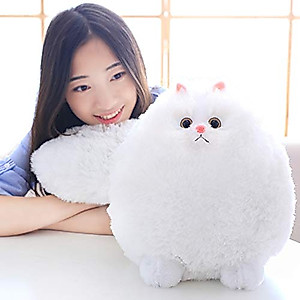 Winsterch Stuffed Animal Plushie Cat Stuffed Animal,Cute Soft Plush Cat Animals,White Stuffed Cat,Birthday Christmas Valentines Gifts for Kids,Boys,Girls,Fat Cat Plush Stuffed Toy (White, 10 Inches)