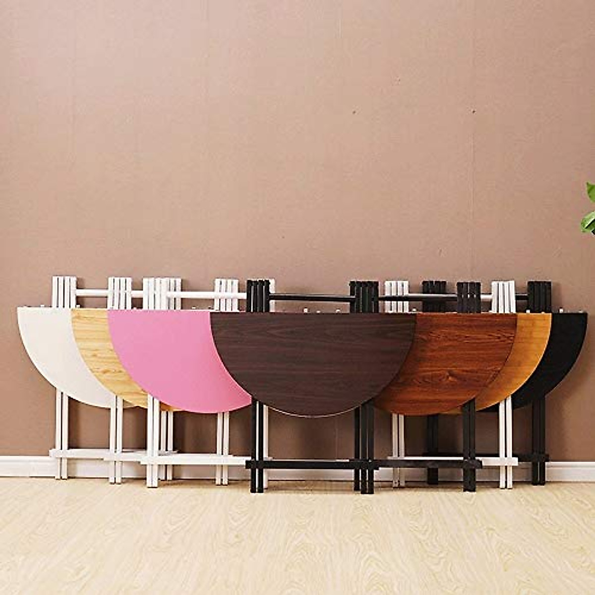 LIUZH Small Table Picnic Table and Chairs Small Table Portable Table Conference Table Folding Office Outdoor Round (Color : E)