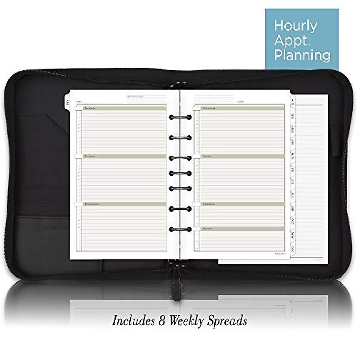 AT-A-GLANCE Genuine Leather Undated Starter Set, Desk Size, Black (031-0540-05)