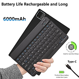 NOVOJOY NVCP20Pro 10.1-inch 1280x800 IPS HD Touchscreen Tablet with 4GB RAM, 128GB ROM, Bluetooth Keyboard, Mouse, and Protective Cover - Black