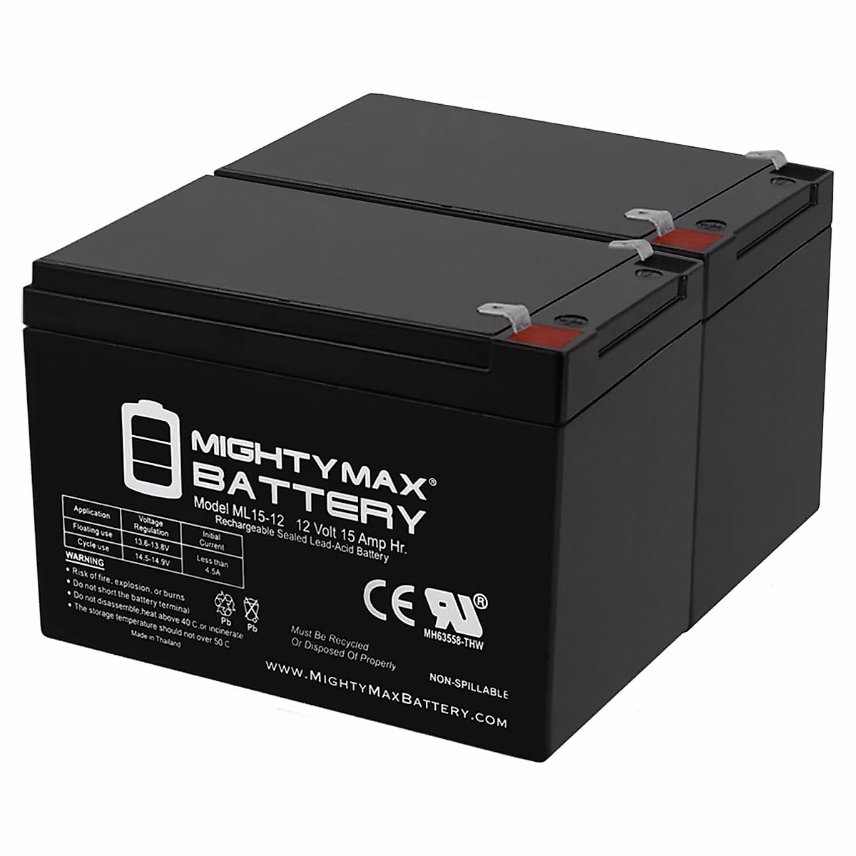Mighty Max Battery 12V 15AH F2 Replaces Golden Technology Buzzaround XL GB116-2 Pack
