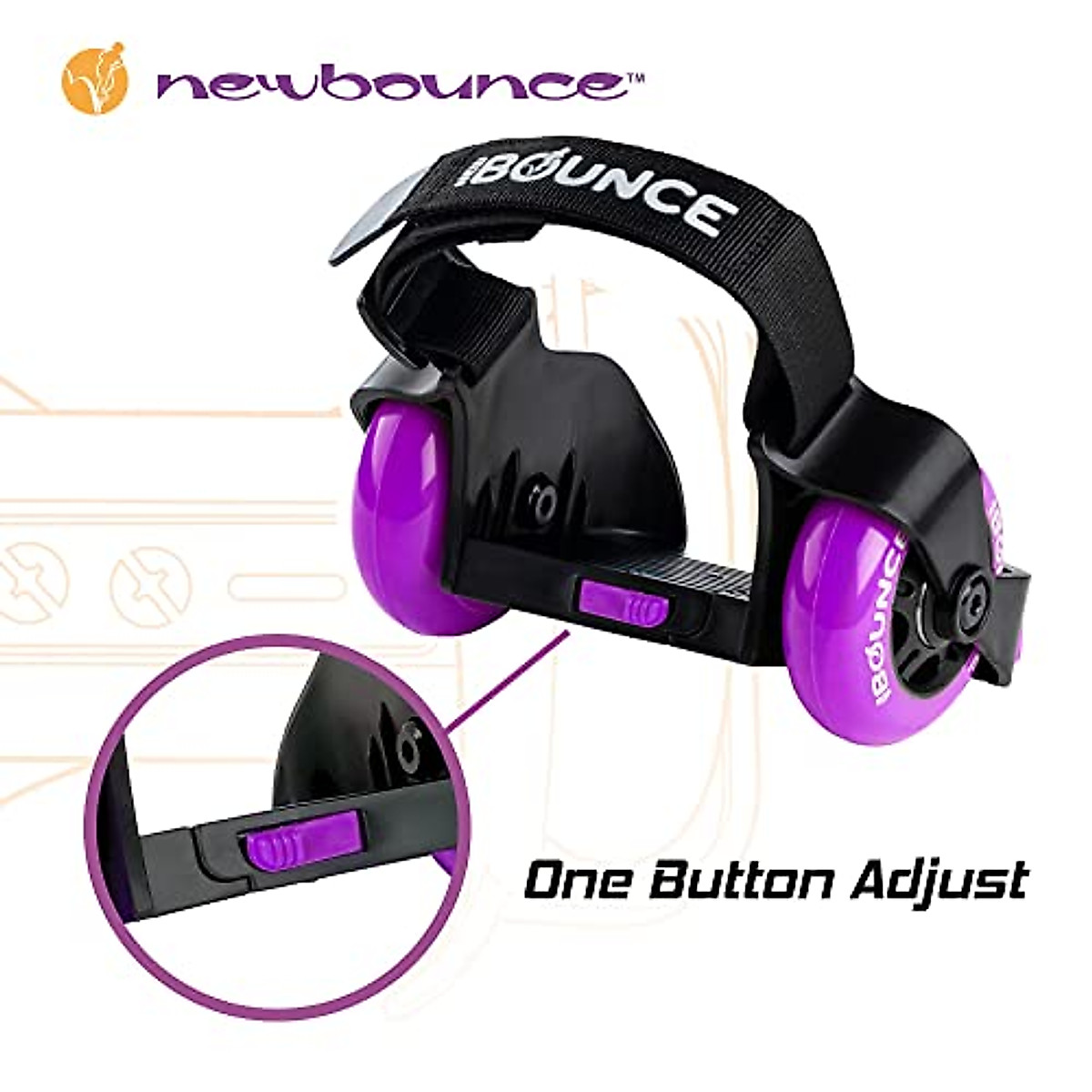 New-Bounce Heel Wheel Skates - Jet Wheelies for Shoes - Adjustable Roller Heel Skates for Kids - One Size Fits Most