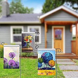 Blank Garden Flags Set, Solid Black Lawn Flags Plain White Yard Flags, DIY Polyester Banners Flag for Heat Transfer Vinyl Outdoor Courtyard Decoration Garden Decor, 11.8 x 17.7 Inches (24 Pieces)