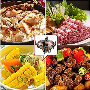 Retro Hot Pot Shabu Shabu Pot 1.3L Small Hotpot with Alcohol Stove - Single Person Soup Boiler Food Warmer Chafing Dish Set, Fuel not Included (Color : Red Copper)