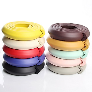 Elf Star Extra Thick Premium High Density Furniture Table Edge Protectors Foam Baby Safety Bumper Guard 2 Meters (6.5 Ft) Brown