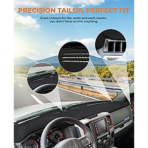 ISSYAUTO Dashboard Cover Mat Dash Cover Compatible with 2010-2018 Ram 1500 2500 3500 & 2019-2024 Ram 1500 Classic Model, Dash Board Protector Cover