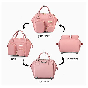 Lmbabter Baby Diaper Bag Backpack Waterproof Multi-Function Convertible Mini Smart Diaper Bag Backpack for Outdoor (Pink)