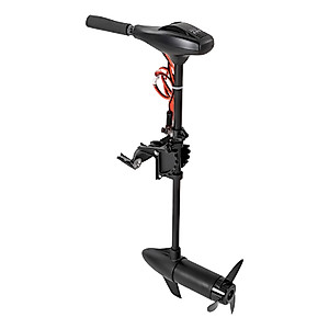 58LB Thrust Transom Mounted Saltwater Electric Trolling Motor, Outboard Boat Engine with Power Propeller for Heavy Duty Inflatable Fishing Boats