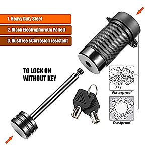 CZC AUTO Trailer Tongue Coupler Lock, Dia 1/4 Inch, 2-1/2 Inch Span Fits Latch-Type Coupler for Towing Boat Truck RV Car Trailer