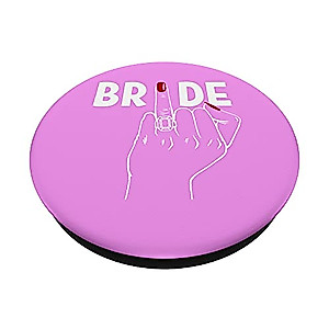 Wedding Honeymoon Bachelorette Red Finger Ring Fiance Bride PopSockets Swappable PopGrip
