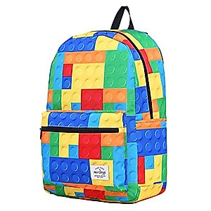 HotStyle TRENDYMAX School Backpack for Boys, Durable Elementary Bookbag Cute for Kids, Colorful Blocks