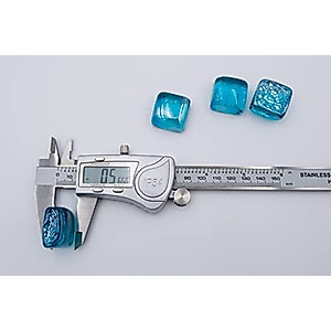 AKOYA Outdoor Essentials 10-Pound Fire Glass Cubes Squares 1-inch Reflective Tempered Crystal Beads for Fire Pit (10 lbs - 1 inch, Caribbean Blue)