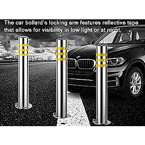 Metal Parking Barriers Traffic Security Bollard Removable Parking Space Lock Perfect Parking Post, Construction Lot, Road Marker or Street Stanchion(Size:650x89mm) (650x89mm)