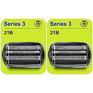 Series 3 Replacement Head for Braun Electric Shaver -21B- Compatible with Braun Electric Razors 300s, 310s, 3010BT (2 Pack)