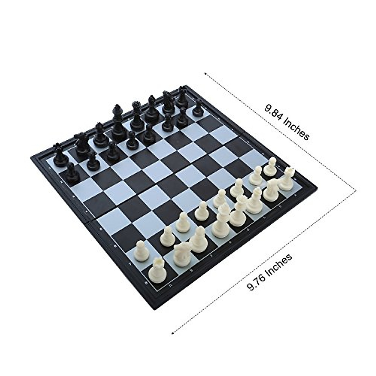 QuadPro Magnetic Travel Chess Set with Folding Chess Board Educational Toys for Kids and Adults, 2 Players