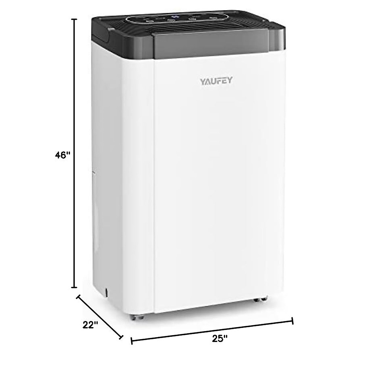 Yaufey 60 Pints Dehumidifier for Home and Basement Cover Spaces up to 5,000 Sq. Ft, Quiet Moisture Remove Intelligent Humidity Control with Drain Hose and 0.79 Gallons Water Tank