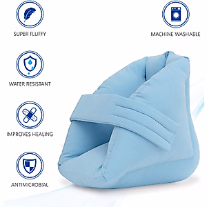 Quilted Heel Protector with Super-Fluffy / Super-Soft in Light Blue Size / Model: Bariatric / Non Gel-Pack