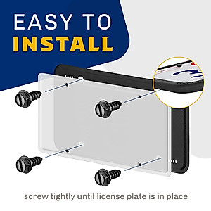 Black License Plate Screws, Rustproof 18-8 Stainless Steel, Black Oxide Finish Applied in The USA by Makers Bolt (Pack of 4)