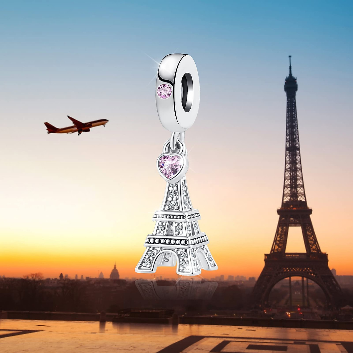 YSAHan Paris Eiffel Tower Dangle Charm City of Love Travel Collection Bead for Pandora Bracelet (Aut-126_Eiffel)