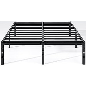 NEW JETO Metal Bed Frame-Simple and Atmospheric Platform, Storage Space Under The Heavy Duty Frame Bed, Durable Queen Size Suitable for Bedroom