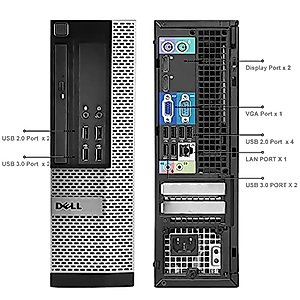 Dell OptiPlex 9020 Refurbished Desktop Computer i7-4790 Small Form Factor PC, 16GB Ram 1TB M.2 MVMe SSD+128GB SSD, AC7260 Built-in WIFI Ready,HDMI Windows 10 Pro,Altec Wireless Keyboard Mouse(Renewed)