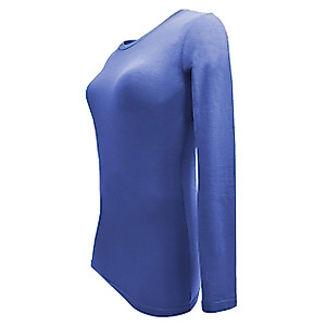 Natural Uniforms Women's Long Sleeve Tee Shirt Underscrub-2-Pack (Small, 2 Pack Ceil Blue)