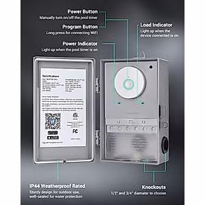 DEWENWILS Pool Timer, WiFi Pool Pump Timer, Heavy Duty 40A 120-277 VAC 2HP Wireless Controller Timer for Pool, Water Heater, Works with Alexa, Google Assistant, Smart Life, ETL Listed