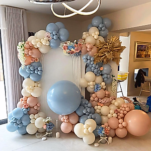 Gender Reveal Decorations,154pcs Pink Blue White Balloon Arch Garland Kit,Dusty Pink Dusty Blue White Sand Balloons For Boho Gender Reveal Oh Baby Shower Bear Birthday Party Decoration