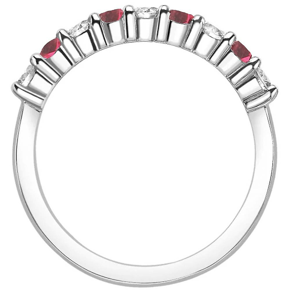 P3 POMPEII3 1/2CT Ruby & Diamond Wedding Ring 10K White Gold - Size 10