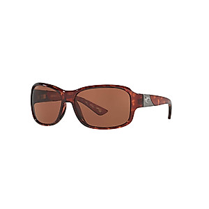 Costa Del Mar Womens Inlet Rectangular Sunglasses, Tortoise/Copper Polarized-580P, 58 mm