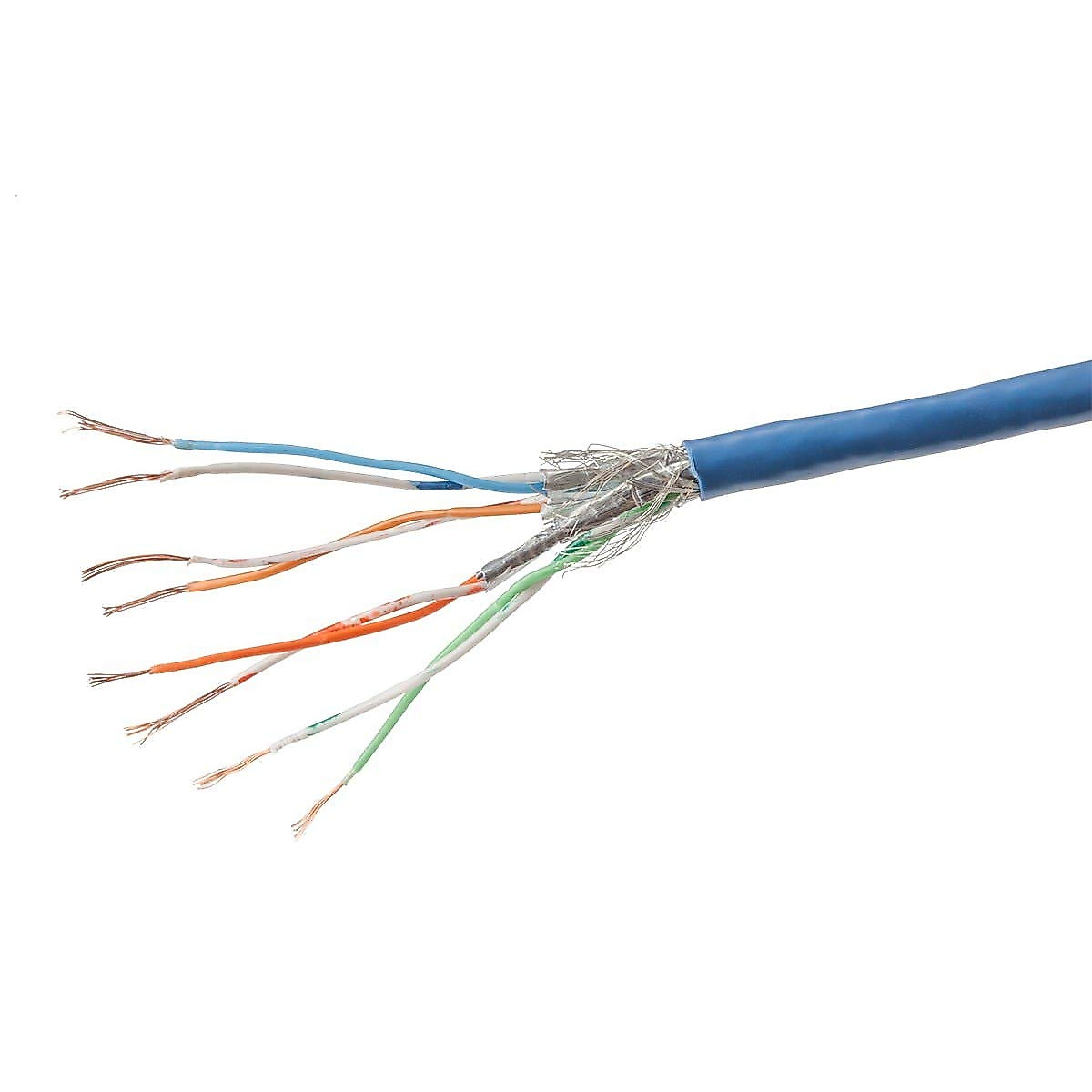 Monoprice Cat7 Ethernet Patch Cable - Flexboot RJ45, Stranded, 600Mhz, S/FTP, CMX, 26AWG, 100 Feet, Blue - Entegrade Series