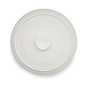Portmeirion Sophie Conran White Low Covered Casserole Dish | 3 Quart Round Casserole Serving Dish | Made from Fine Porcelain | Dishwasher and Microwave Safe