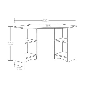 UrbanPro Engineered Wood Corner Desk in Silver Sycamore/Brown Finish