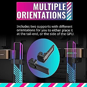 Cooler Master MasterAccessory ARGB GPU Support Bracket, Edge-Lit ARGB Tempered Glass, Universal GPU Bracket, Multiple Orientations (MCA-U000R-GSBTG-00)