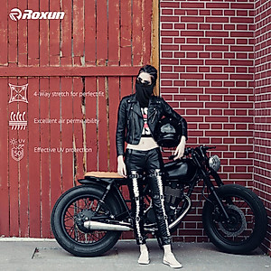 ROXUN Balaclava Ski Mask, Neck Gaiter Motorcycle Scarf, Summer Cooling UV Protector for Men/Women Black