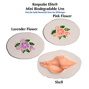 Biodegradable Urn for Human Ashes, Water Burial Urn, Urn Floats in Water, Urn for Cremation, Ocean Water Scattering Urn for Ashes, Floating Urn, Earth Memorials (Keepsake Elite® Pink Flower Y-01)