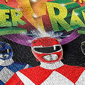 LOGOVISION Power Rangers Blanket, 50"x60" Lighting Rangers Woven Tapestry Cotton Blend Fringed Throw