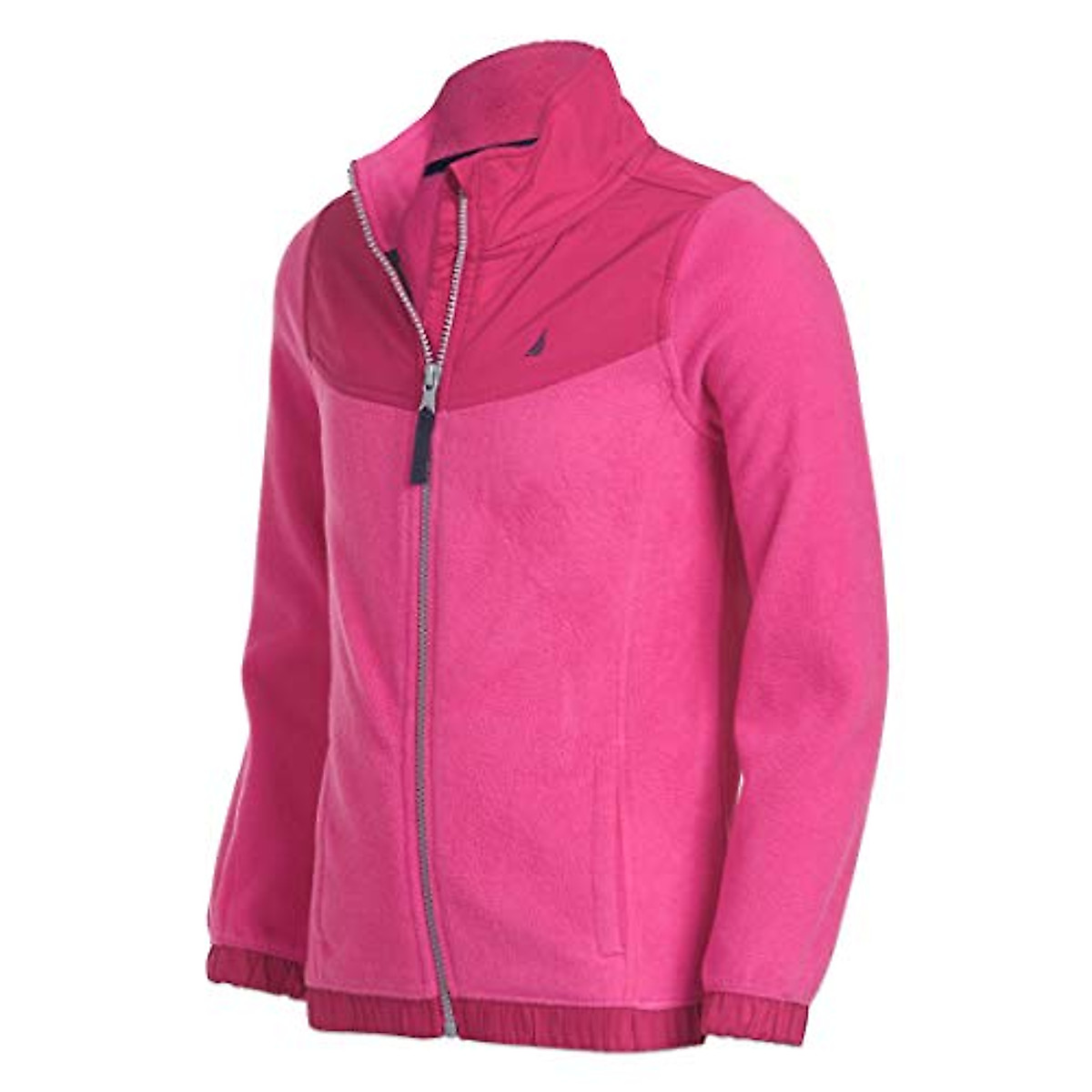Nautica Girl's Full-zip Fleece Jacket, Signature Logo Design, Lightweight & Wind Resistant, Grey Heather, 42