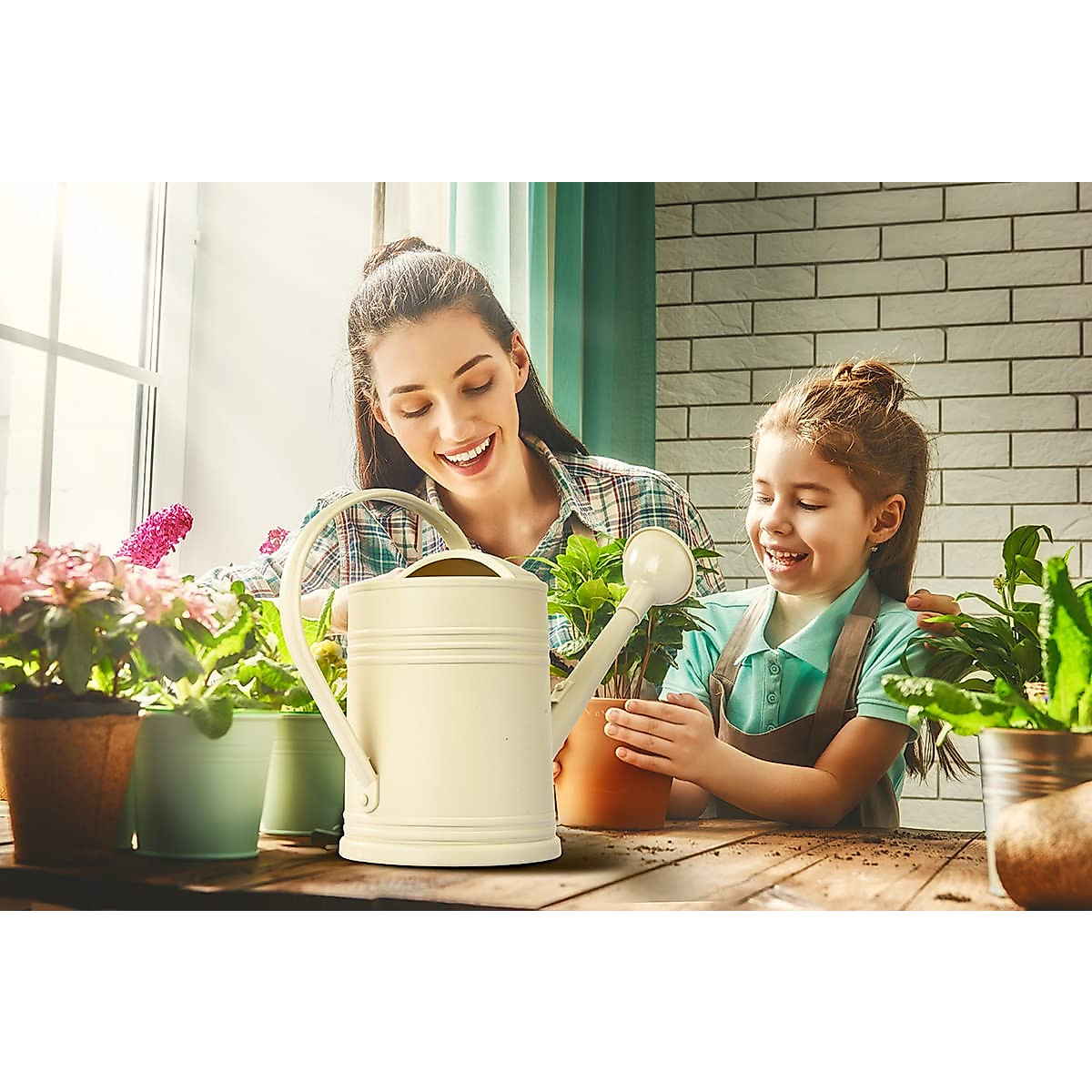 OKREK Watering Can Indoor Watering Cans for House Plants, Small Watering Can Indoor Plants, Plant Watering Can for Outdoor Plants Garden Flower (1/2 Gallon, Red)